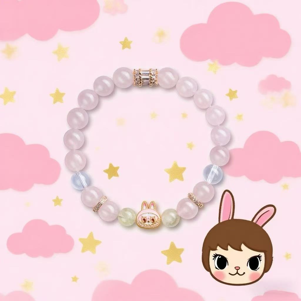 Labubu Pink Whisper Crystal Bracelet - crystalcustomshop.com